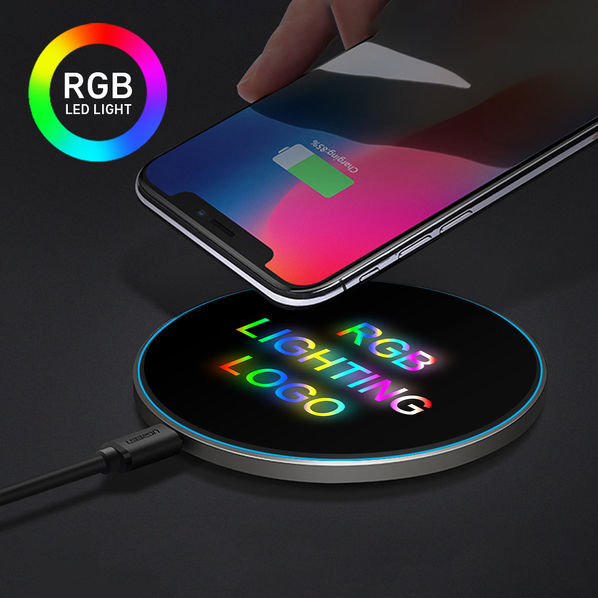 15W Wireless Charger W/T RGB Lighting Logo – Linden Technology